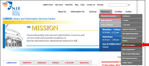 NIE Exam Papers - Find by Type - LibGuides at National Institute of ...