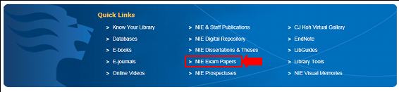 NIE Exam Papers - Find by Type - LibGuides at National Institute of ...